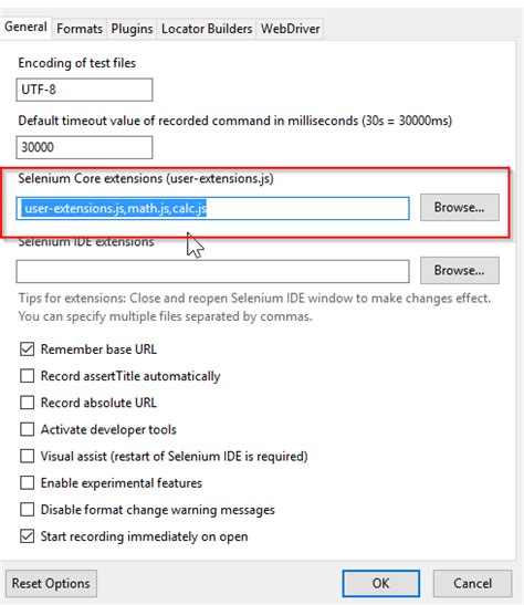Selenium Ide Passing External Javascript Files Stack Overflow