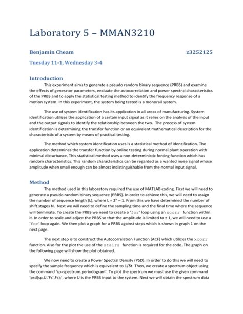 prbs generation and system id monorail lab report