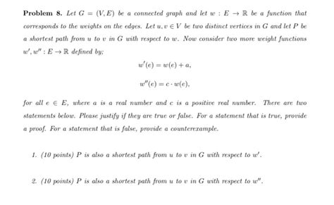solved problem 8 let g v e be a connected graph and