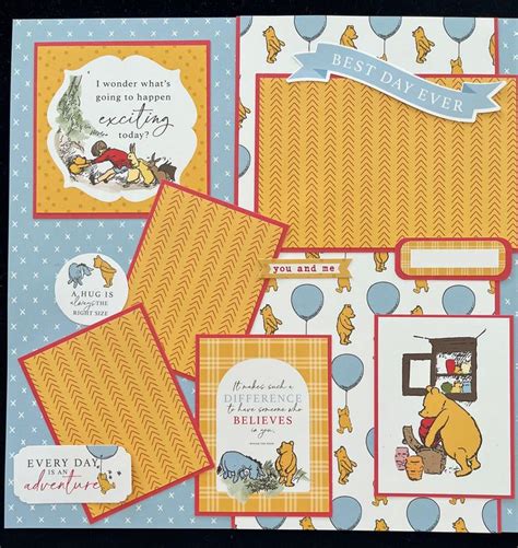 Premade 12x12 Scrapbook Album Layout Page Winnie The Pooh Scrapbook