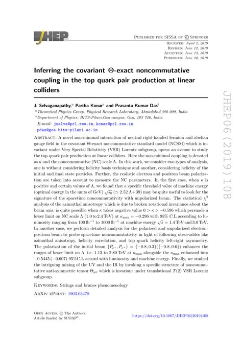 pdf inferring the covariant Θ exact noncommutative coupling in the