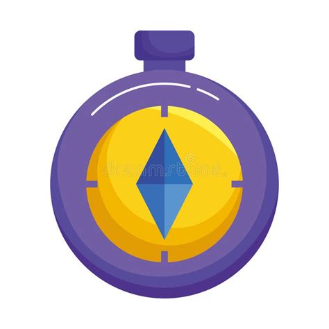 Compass Guide Device With Airplane Flying Stock Illustration