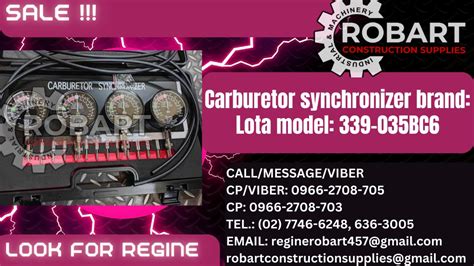 Carburetor Synchronizer Brand Lota Model 339 035bc6 Commercial