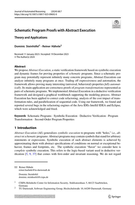 Pdf Schematic Program Proofs With Abstract Execution