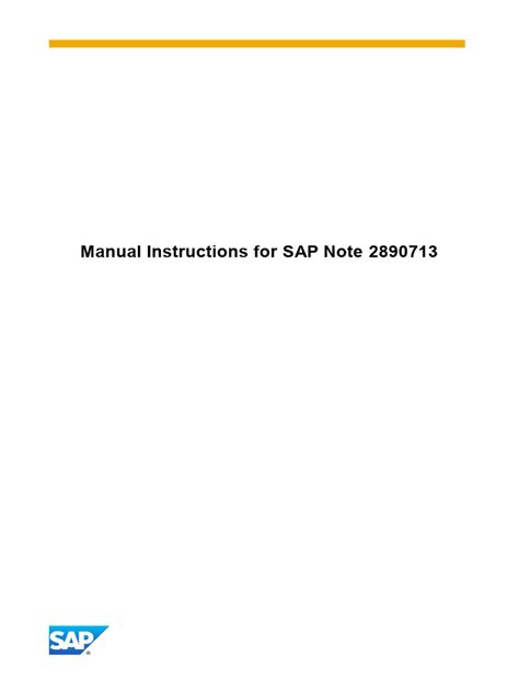 Manual Instructions For Sap Note 2890713 Pdf