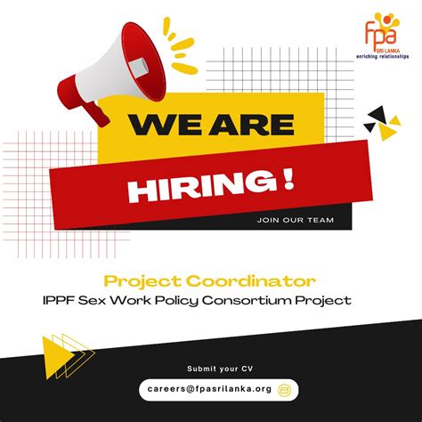Job Vacancy Project Coordinator Sex Work Policy Consortium Project