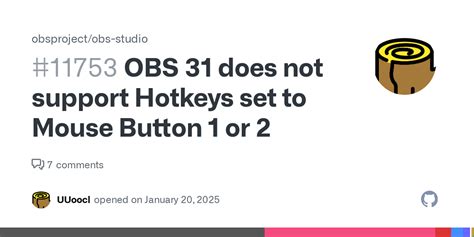 Obs 31 Does Not Support Hotkeys Set To Mouse Button 1 Or 2 · Issue 11753 · Obsprojectobs