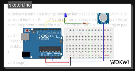 Ngatur Kecerahan Led Dengan Potensio Wokwi Esp32 Stm32 Arduino