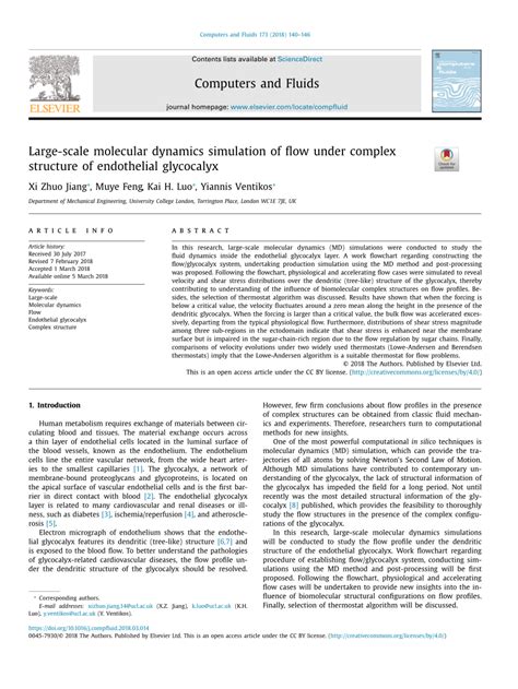 Pdf Large Scale Molecular Dynamics Simulation Of Flow Under Complex