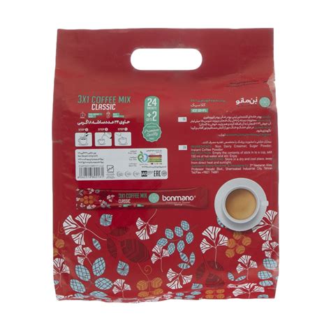 کافی میکس کلاسیک 3 در 1 بن مانو بسته ۲۴ عددی بونوکافه