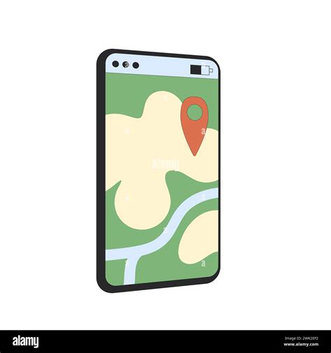 Phone Navigation Screen Isolated On White Background Travel Portable