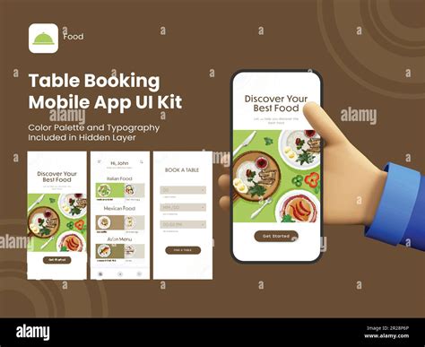 Table Booking Mobile App Ui Kit Including As Sign In Sign Up Menu And
