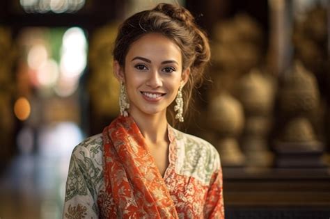 Premium Ai Image Portrait Of Smiling Asian Woman Generative Ai