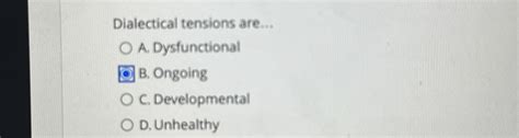 Solved Dialectical Tensions Area ﻿dysfunctionalb