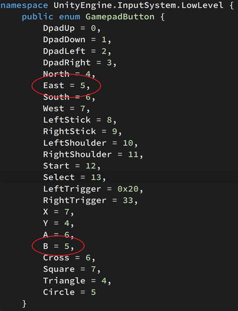 gamepad button enum is hard coded east button is always b button