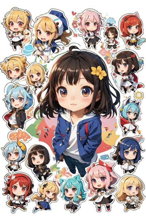 Premium Ai Image Cute Anime Sticker