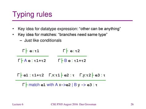 Csep505 Programming Languages Lecture 6 Types Types Types Ppt