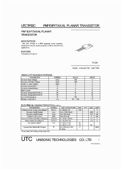 Tip32c 1325319 Pdf Datasheet Download Ic On Line