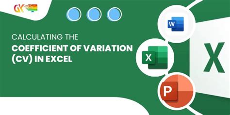 Calculating The Coefficient Of Variation CV In Excel