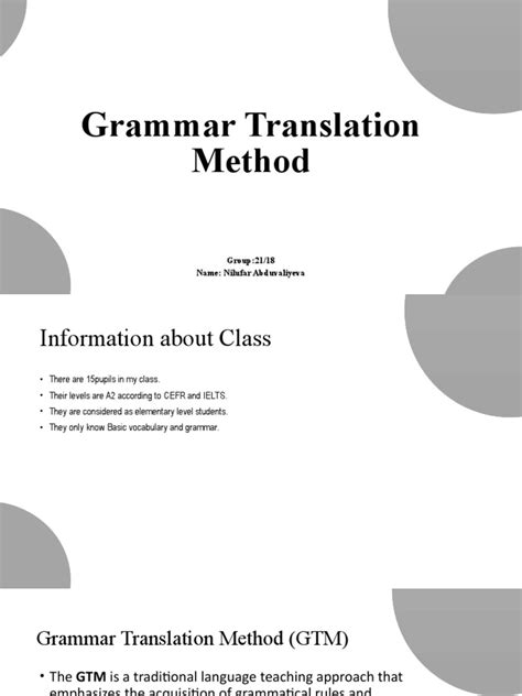 Grammar Translation Method Download Free Pdf Language Education