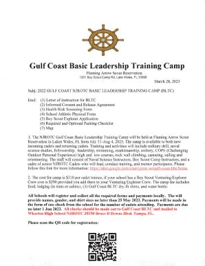 Fillable Online Flaming Arrow Scout ReservationLake Wales FL Fax Email Print PdfFiller