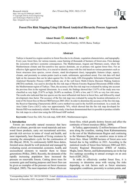 Pdf Forest Fire Risk Mapping Using Gis Based Analytical Hierarchy