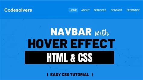 Animated Hover Navbar Using Html And Css Youtube