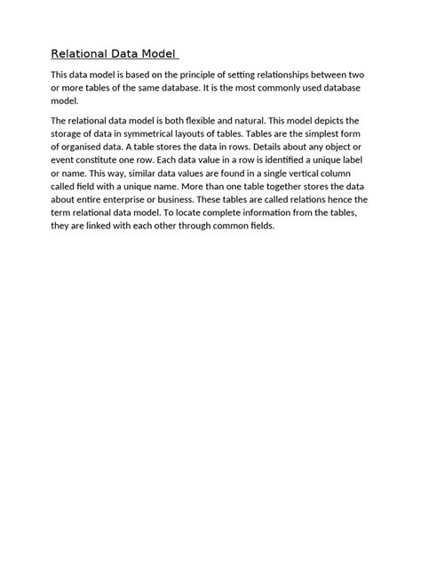 Relational Data Model Pdf