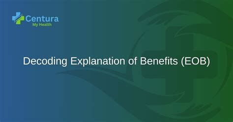 Decoding Explanation Of Benefits EOB MyCenturaHealth