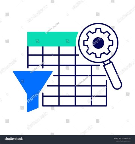 Feature Engineering Table Funnel Representing Selection Stock Vector Royalty Free 2571421183