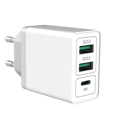 Usb Type C Pd Power Delivery And Quick Charge Qc W Wall Charger Adapter White