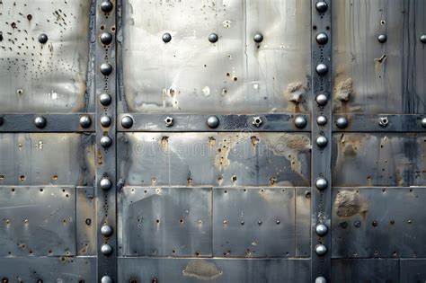 Backdrop Design Of Security Wall Of Steel Design And Texture Stock