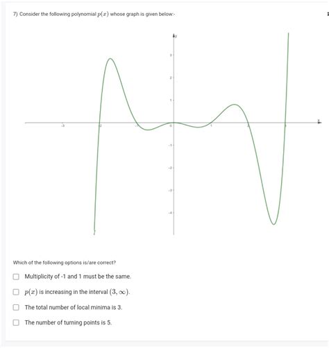 7 consider the following polynomial p x whose graph is given below w