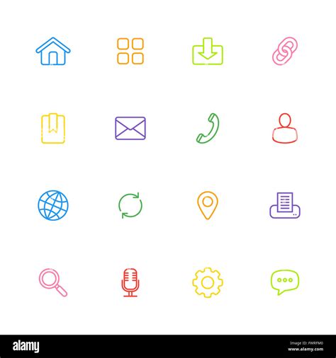 Jpeg Colorful Line Simple Web Icon Set For Web Ui Infographic And