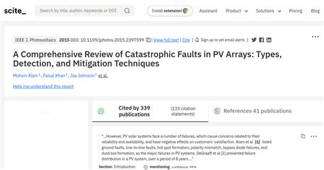 A Comprehensive Review Of Catastrophic Faults In Pv Arrays Types Detection And Mitigation
