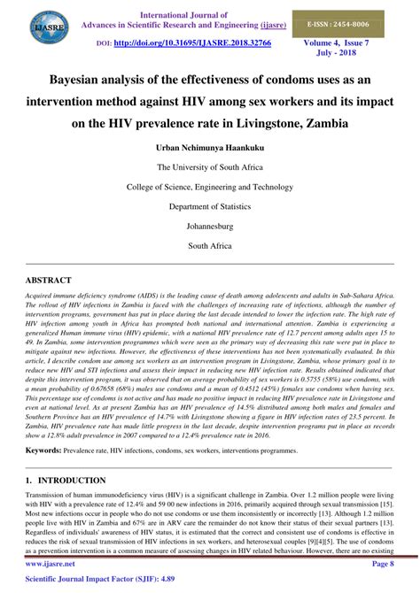 Pdf Bayesian Analysis Of The Effectiveness Of Condoms Uses As An