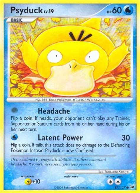 Psyduck Pokemon Card Collection Psyduck Powers Psyduck Birthday Card