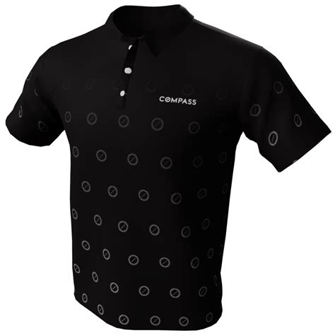 Mens Compass Circle Polo Shirt Ontal Golf Apparel