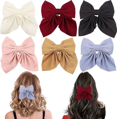 Lfouvre Bow Hair Clips And Barrettes 12pcs Ribbon And