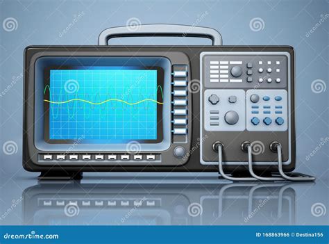 oscilloscope standing on blue background 3d illustration stock illustration illustration of