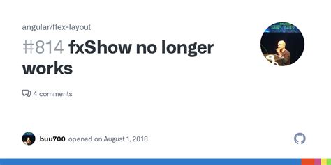 FxShow No Longer Works Issue Angular Flex Layout GitHub
