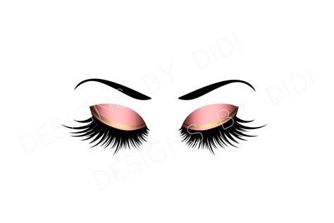 Instant Download Lash Clipart Pink Gold Lashes Clip Art Instant