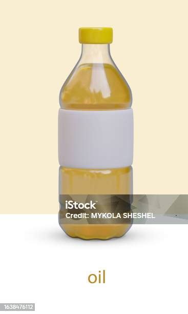 기름이 든 3d 투명 병 액체를 위한 처분할 수 있는 플라스틱 콘테이너 병에 대한 스톡 벡터 아트 및 기타 이미지 병