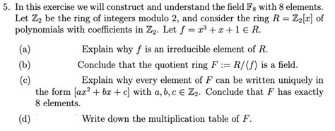 Solved Ring Theory Please Can Someone Help Solve All Parts Chegg