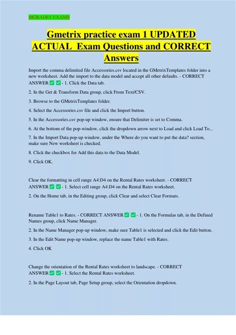 Gmetrix Practice Exam 1 Updated Actual Exam Questions And Correct