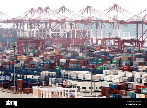 File Stacks Of Containers Are Pictured At A Container Terminal Of