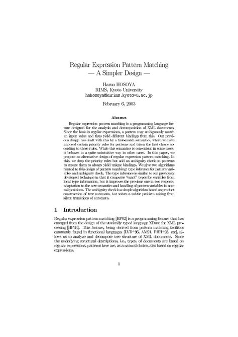 PDF Regular Expression Pattern Matching A Simpler Design