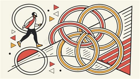 Interlocking Rings Design Abstract Geometric Art For Connection And Unity Themes Vector Design