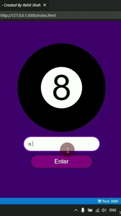 Create A Magic 8 Ball Html Css And Javascript Webprojects Webdevelopement Coding Youtube