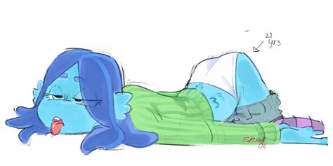 Rule 34 Ass Blue Body Blue Eyes Blue Hair Dreamworks Fanart Green Sweater Kraken Panties Ruby